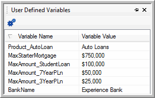 RH8 User Defined Variables